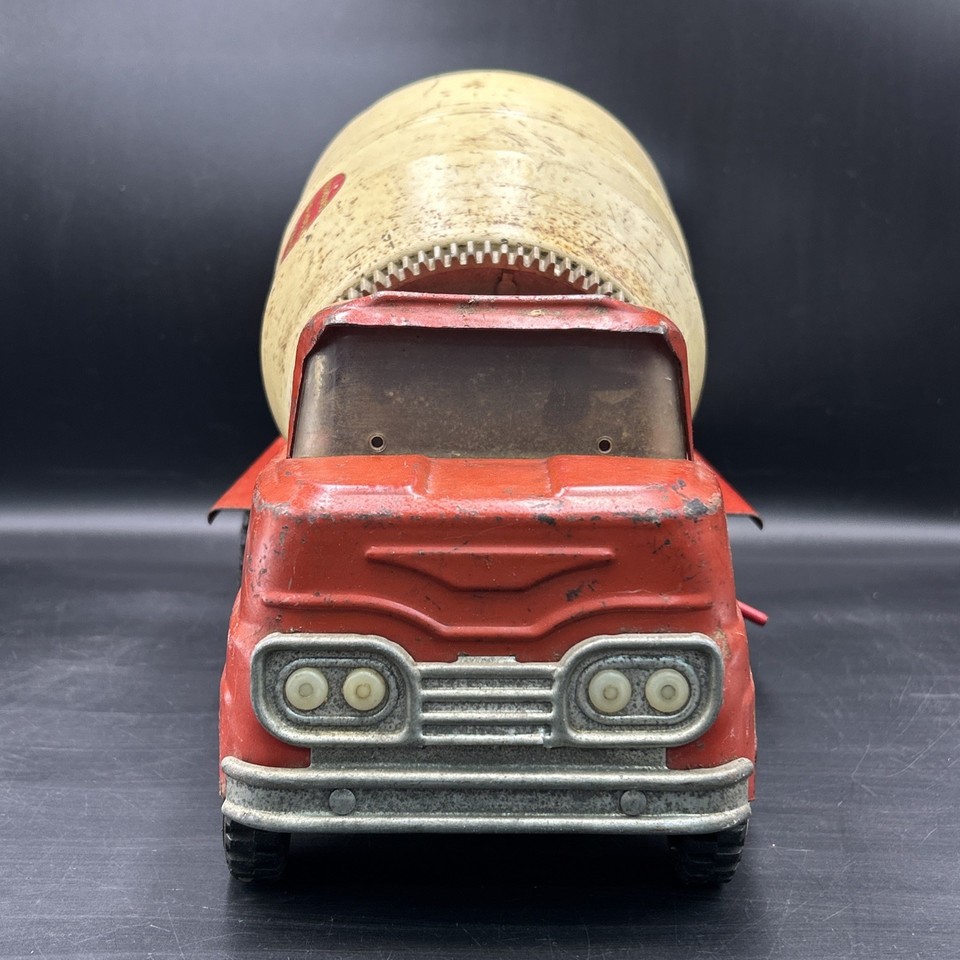 Vintage 1950's Structo Ready Mix Concrete Mixer Cement Toy Truck Red ...