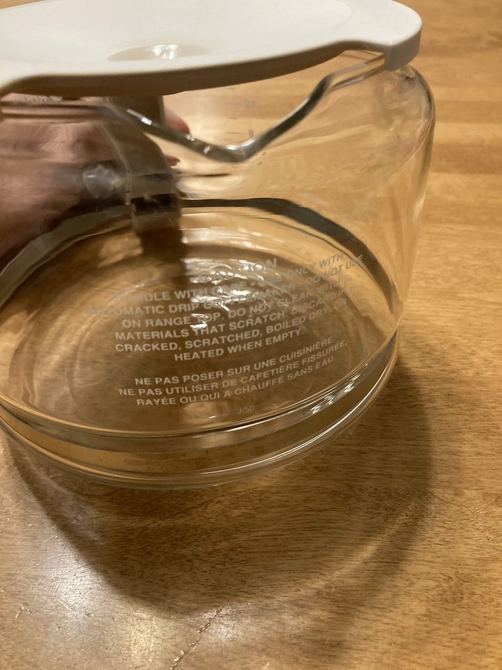 Black & Decker Spacemaker Coffee Maker Carafe 12 cups Replacement White ...