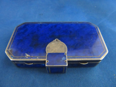 Antique French Auguste Peyroula Sterling Enameled Lapis Compact 1920s ...
