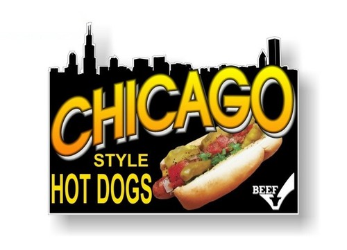 Chicago Style Hot Dogs Decals for Hot Dog Cart Concession Food Trailer ...