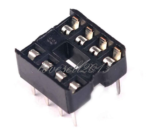 100PCS 8pin DIP IC Socket Adaptor Solder Type Socket Pitch Dual Wipe ...