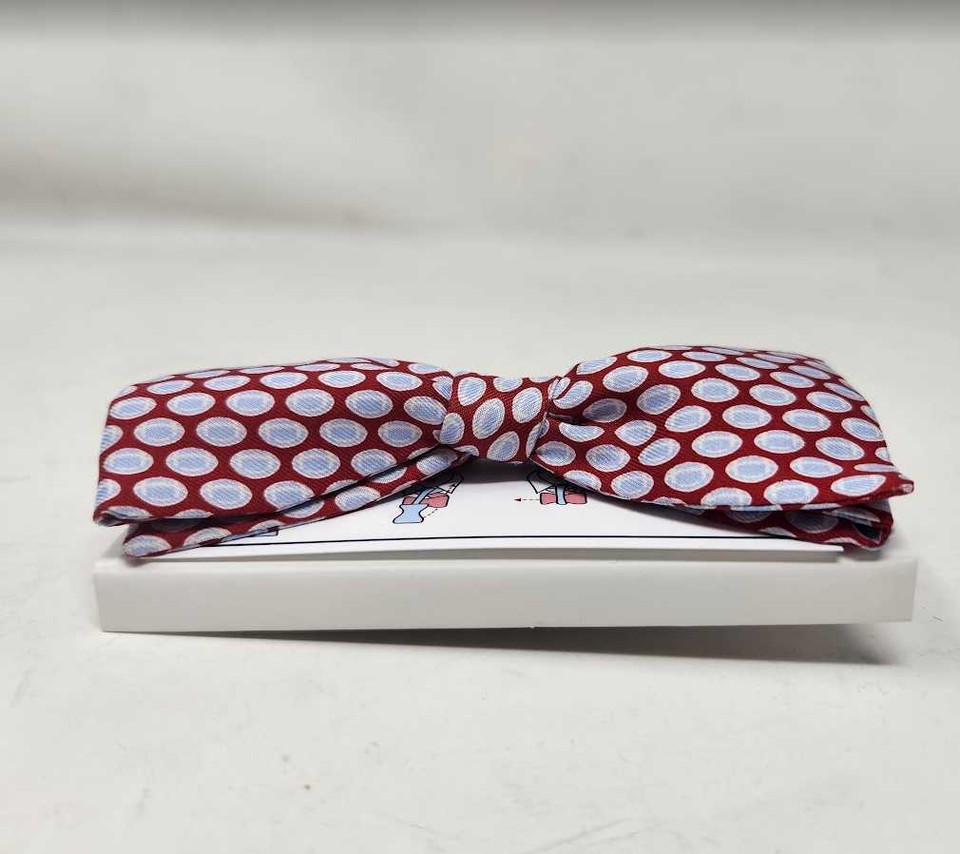 New men's Vineyard Vines mini footballs red silk bow tie | eBay