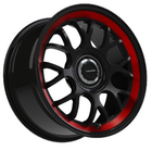 VISION 478 Alpine 17X8 5X108/5X114.3 ET38 Gloss Blk Red Tint Brushed ...