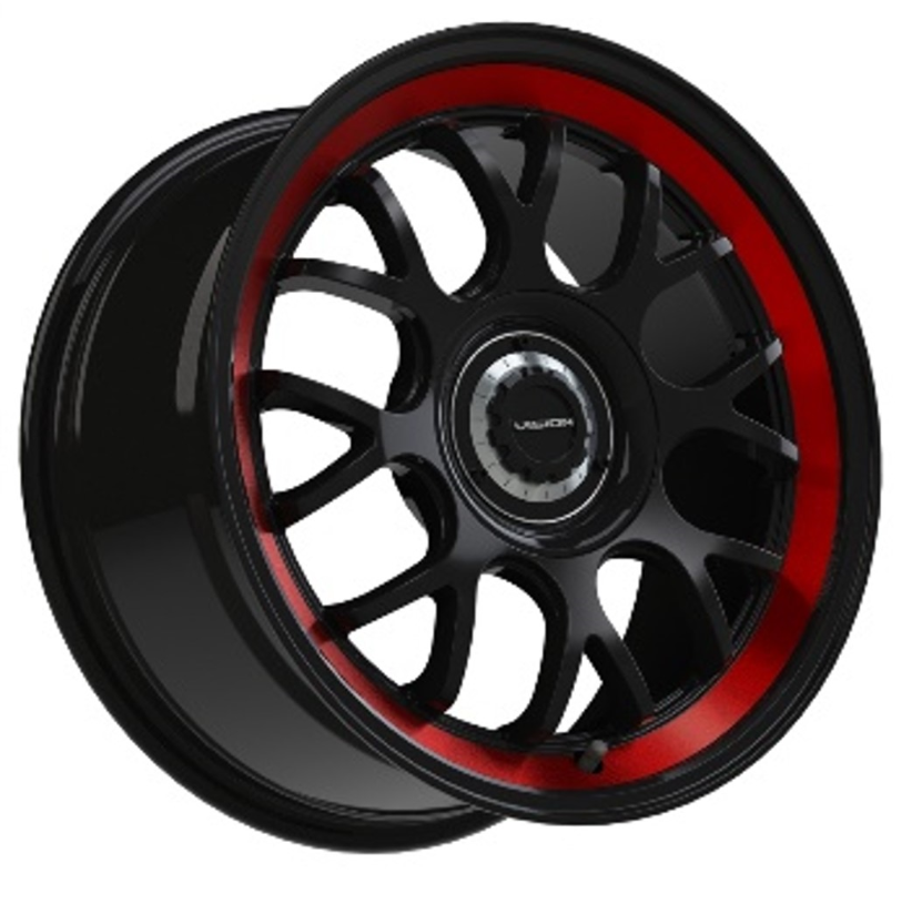 VISION 478 Alpine 17X8 5X108/5X114.3 ET38 Gloss Blk Red Tint Brushed ...
