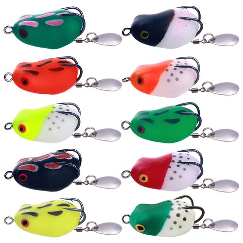 10PCS Lot Frog Lures Soft Rubber Bait Topwater Fishing Spoon Tackle 2 ...