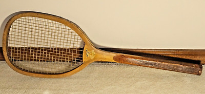 CIRCA 1895 ANTIQUE DRAPER MAYNARD TRANSITIONAL CHECKERED WOOD TENNIS ...