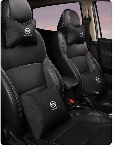 For Nissan Linen fabric Car Seat Headrest Neck Cushion Pillow Car ...