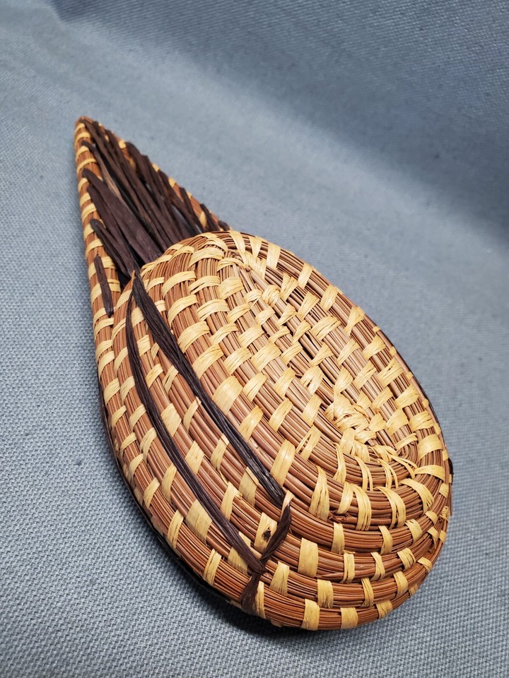 KOASATI/COUSHATTA INDIAN CRAFT PINE NEEDLE & RAFFIA DUCK TRINKET BASKET ...