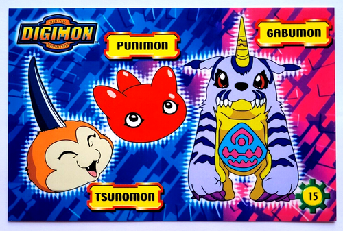 2023 POSTCARD DIGIMON Navarrete Reedition #015 PUNIMON TSUNOMON GABUMON ...