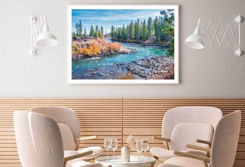 Mountain & Trees River View Print Premium Poster High Quality choose ...