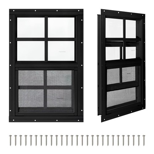 2 Pack Shed Windows,12" x 18" Small Sliding Windows,Flush Mount Windows ...