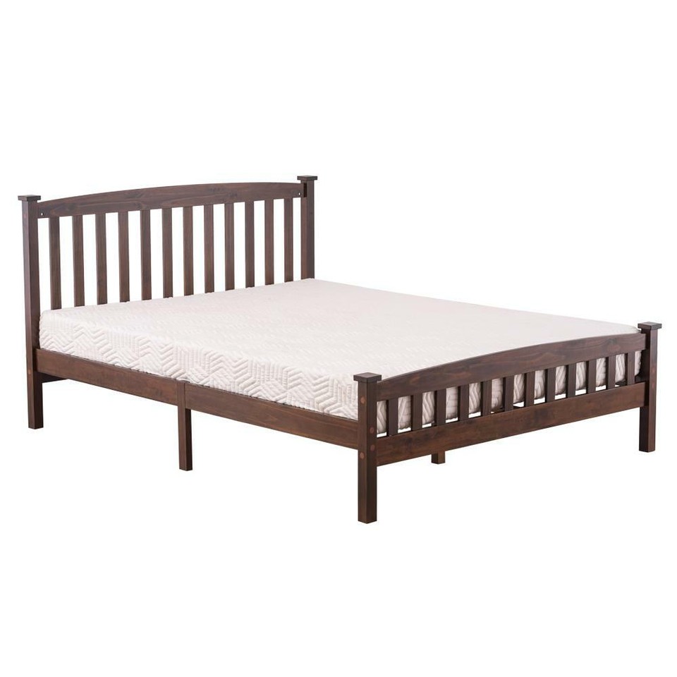 Queen Size Wooden Platform Bed Frame Foundation w/Headboard Wood Slats ...
