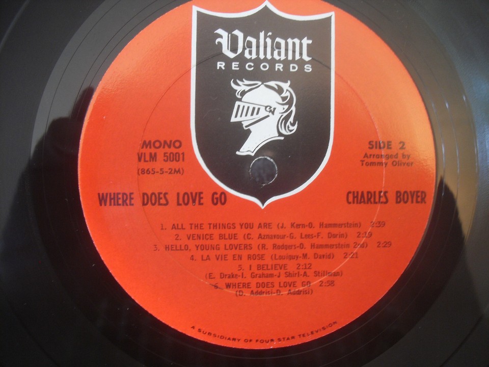 Charles Boyer, Where Does Love Go, Valiant Records VLM 5001, 1965 ...