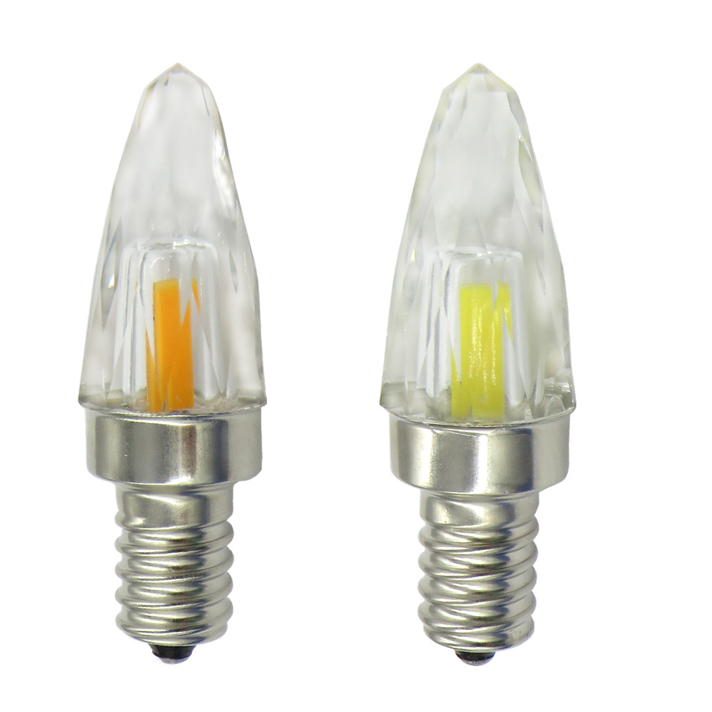 E12 K9 Gem Lamp Glass LED Light Bulb 1505 COB+SMD 110V/220V 4W Crystal ...