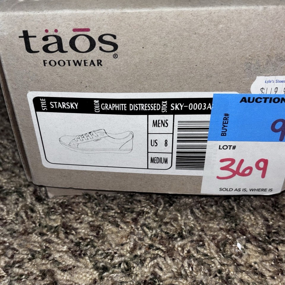 TAOS Starsky Low Top Sneakers Men's Size 8 Graphite Distressed New | eBay