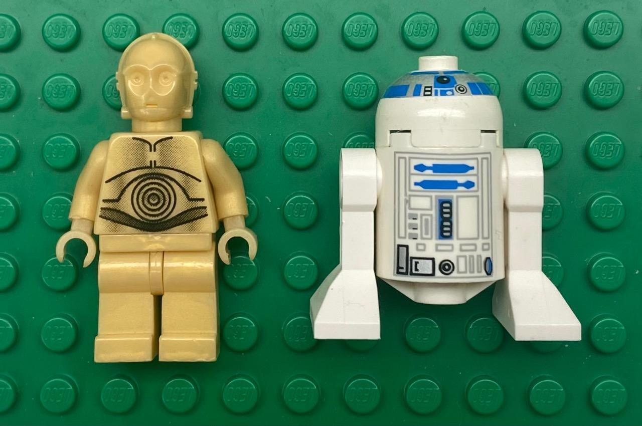2 Lego R2D2 + C3PO Minifigs: Star Wars Figures Pearl Light Gold 4475 ...