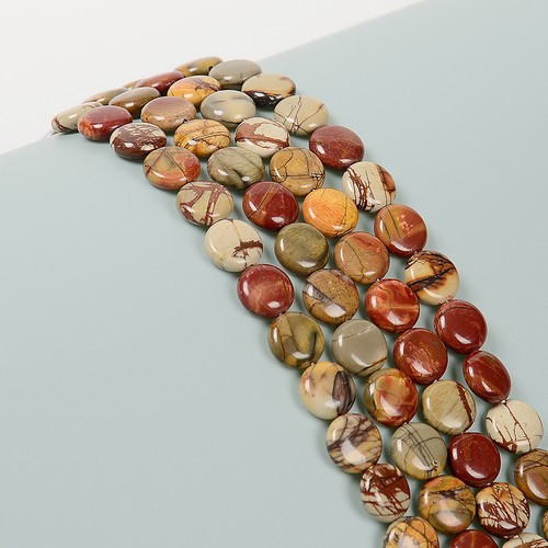 Natural Red Creek Jasper Smooth Coin Beads Size 12mm 15.5'' Strand | eBay