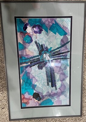 ONE OF A KIND Rare Abstract "Sharon Moore" “Directions” Cross Painting ...