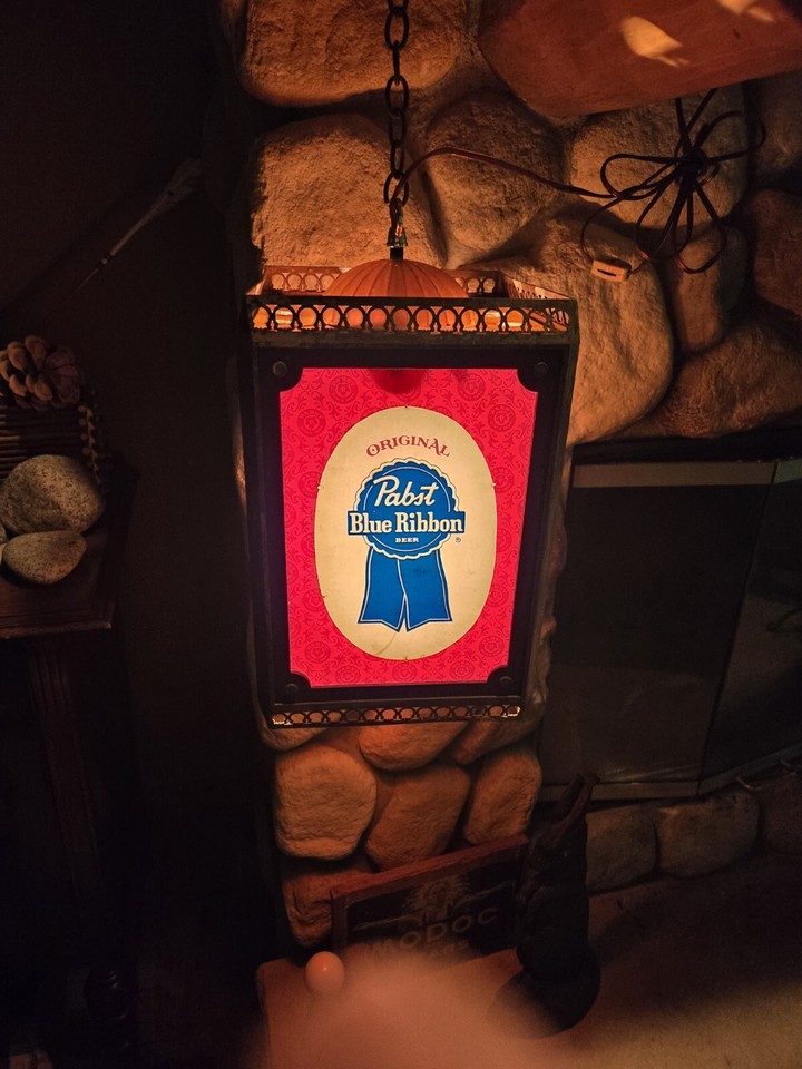 Vintage Original Lot Of 2 Pabst Blue Ribbon Beer Rotating Motion Sign ...