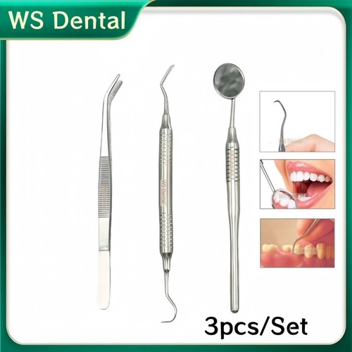 Dental Basic Instruments Set Tweezer Explorer Mirror Plier Oral ...