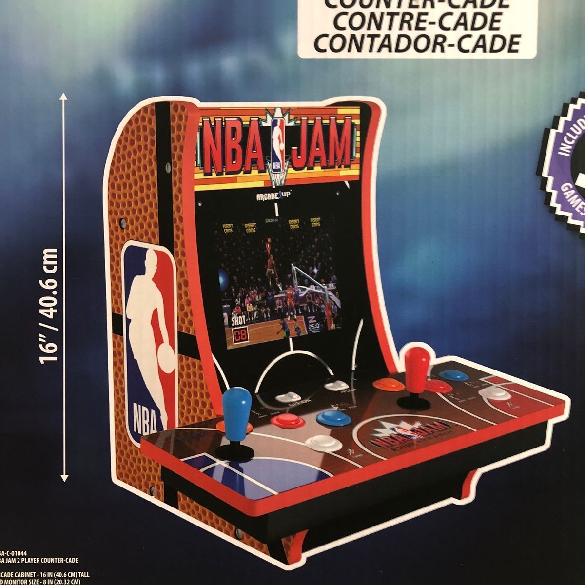 ARCADE1UP Tabletop Arcade Machine 2-Player Countercade NBA Jam NBA-C ...