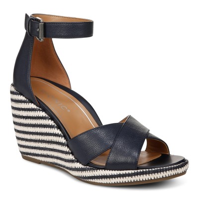 Vionic Marina Womens Wedge Comfort Sandal Navy - 6 Medium | eBay