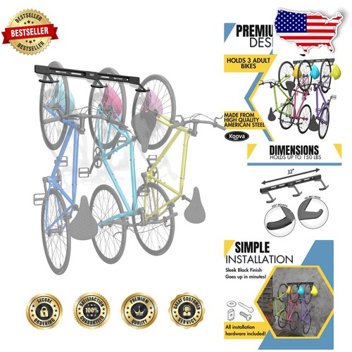 Universal Wall-Mounted Bike Rack - Heavy-Duty Storage for Road & Hybrid ...