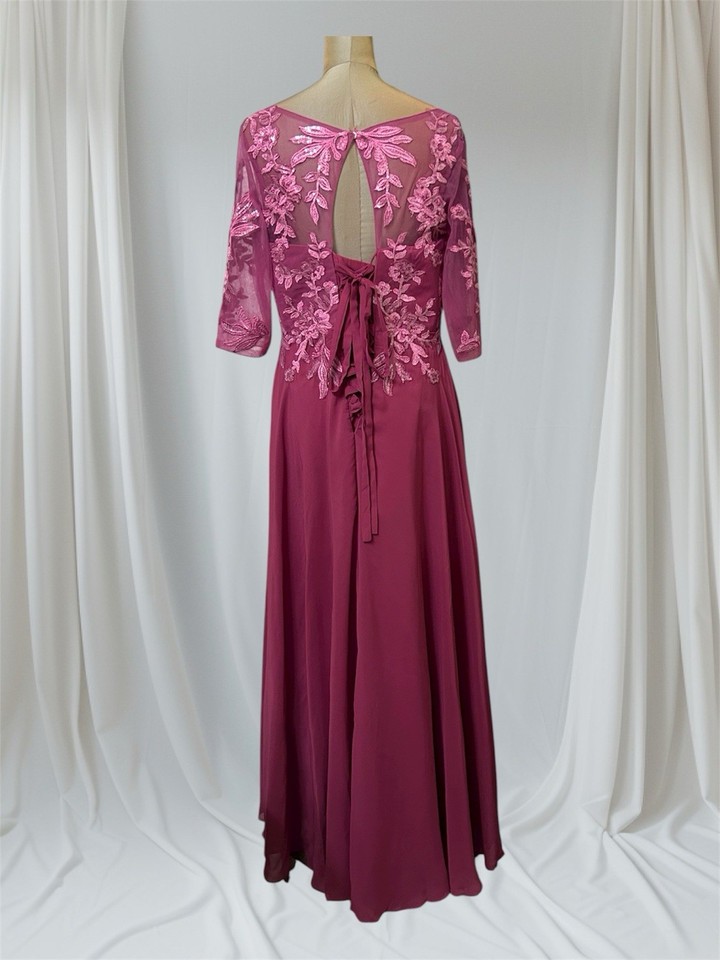 Mother of the bride wedding party dress size 14 Dusty Rose May lace and ...