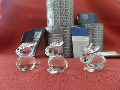 SWAROVSKI CRYSTAL MINI RABBIT, MINI LYING RABBIT MINI SITTING RABBIT ...