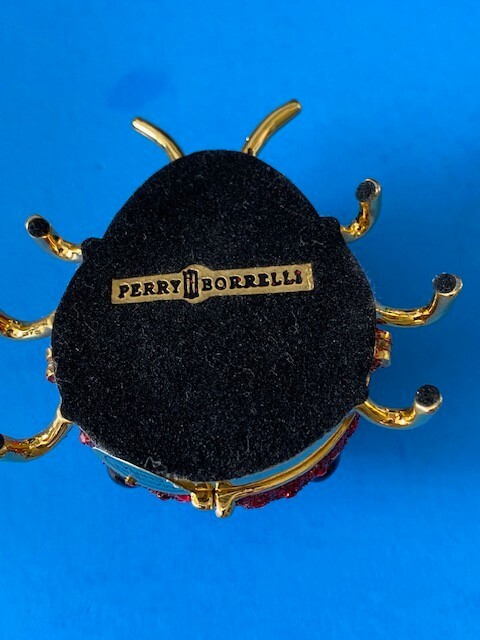 Perry Borrelli metal red jeweled Ladybug rhinestone trinket box | eBay