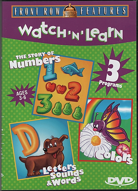 Watch 'n' Learn Shapes Musical Instruments Telling Time Kids DVD for ...