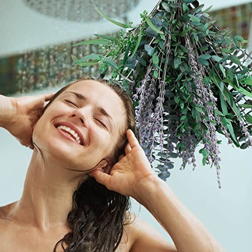 65 Pcs Mix Dried Eucalyptus and Lavender Flowers Bundles for Shower, 17 ...
