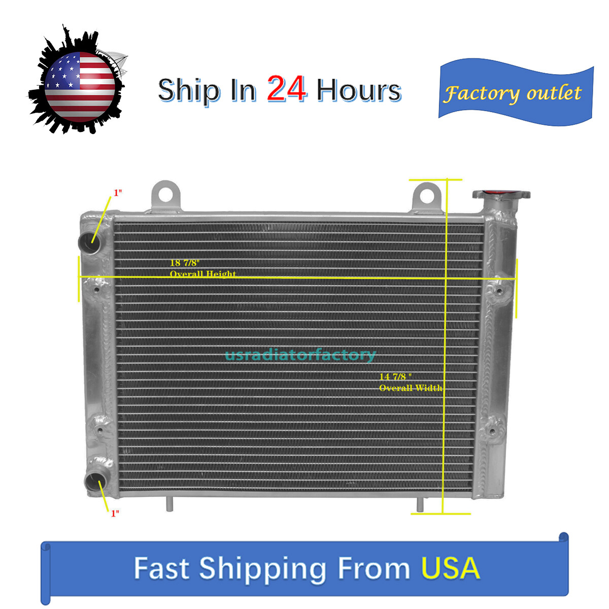 2Row All Aluminum Radiator For Polaris 2010-2014 Ranger 800 4 x 4 2011 ...