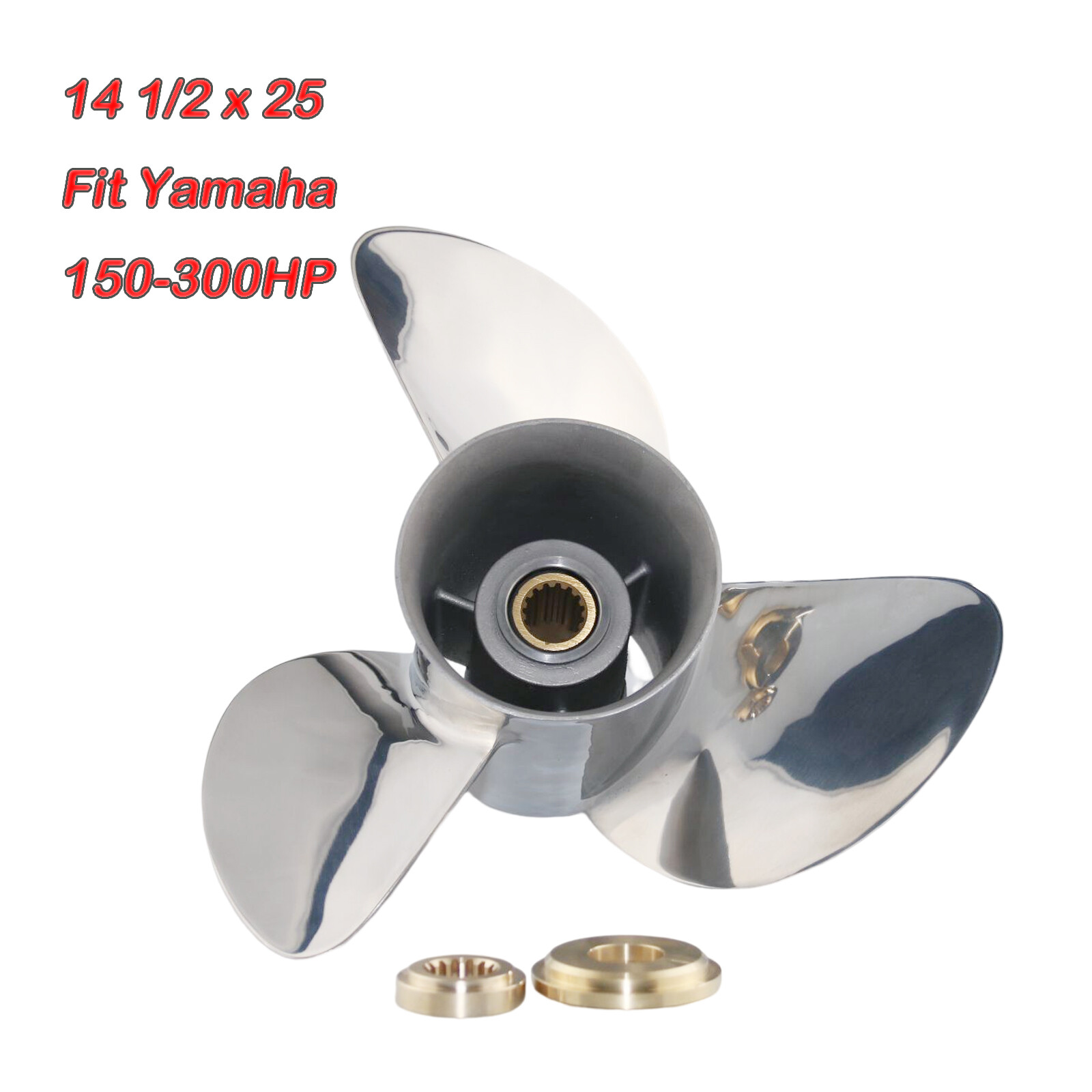 14 1/2X25-RH SS Boat Propeller For Yamaha Engine 150 175 200 220 225 ...