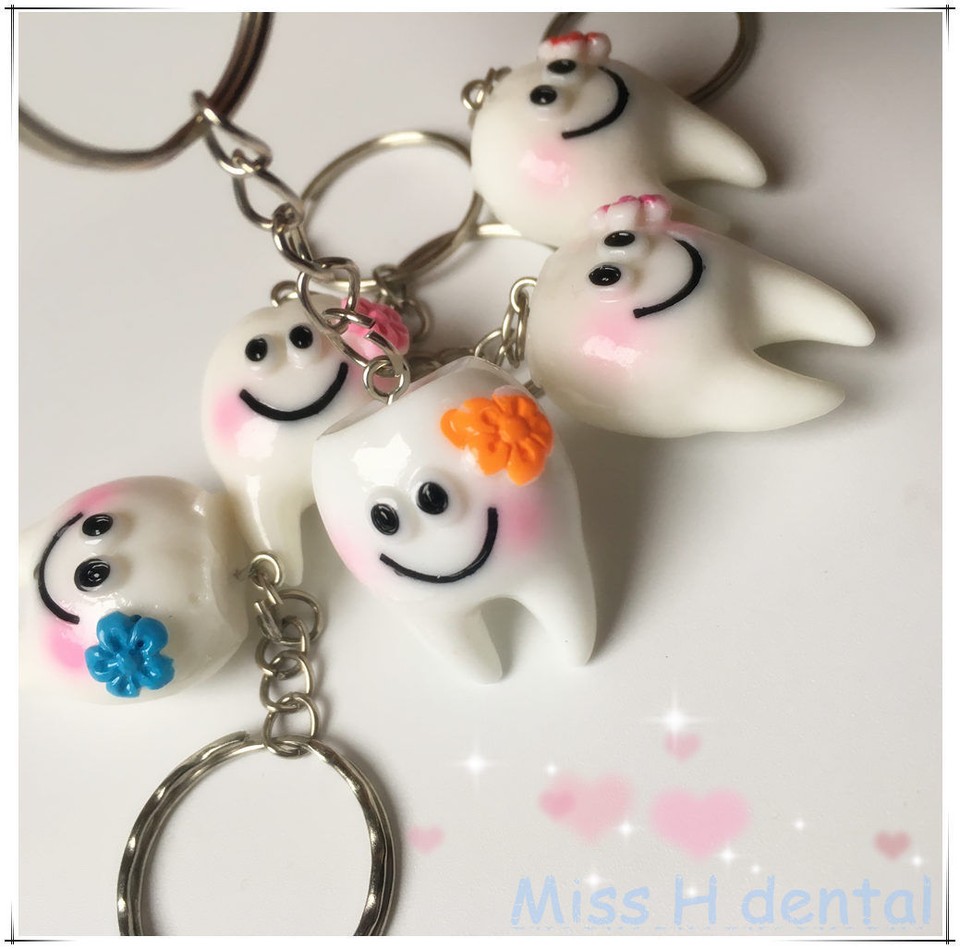 10pc Simulation tooth pendant dentist keychain small gift promotion ...