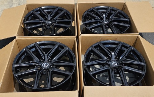 2014-2017 Lexus IS350 OEM F-Sport 18" Wheels Rims Gloss Black Staggered ...