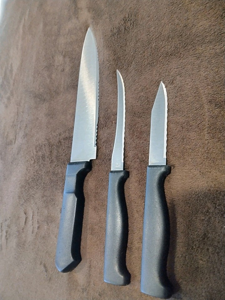 Japanese Serrated Knife 3 Pack - Farberware 8.5" Blade + Fillet + Steak ...