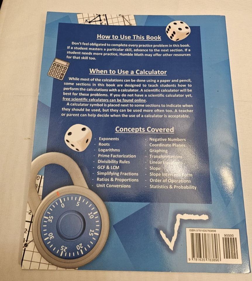 Pre-Algebra Skills: (Grades 6-8) Middle School Math Workbook - NEW ...