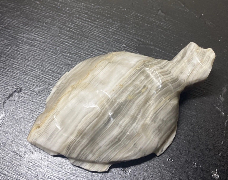 Striped/Banded Onyx Hand Carved Turtle Figure - Natural Stone - 220g | eBay