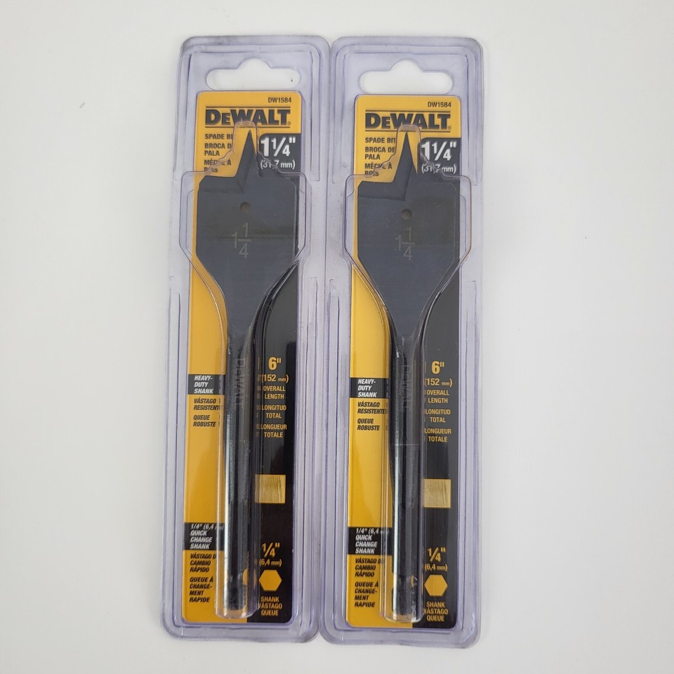 DEWALT DW1584 1-1/4" by 6" by 1/4" Spade Drill Bit (Pack of 2) | eBay
