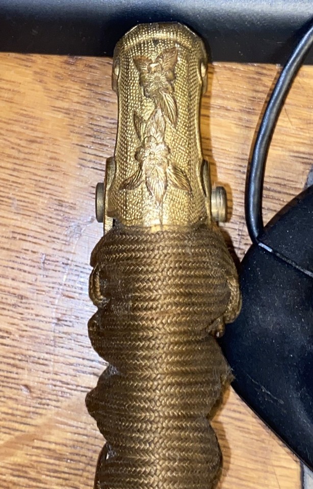 OLD ANTIQUE SWORD JAPANESE NIPPON KYO GUNTO HANDLE ONLY +WOOD SHEATH ...