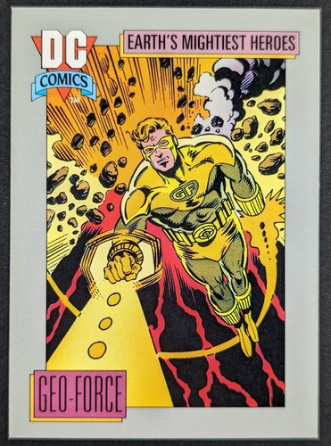 Geo-Force 1991 Mightiest Heroes DC Comics Superhero Impel Card #52 (NM ...