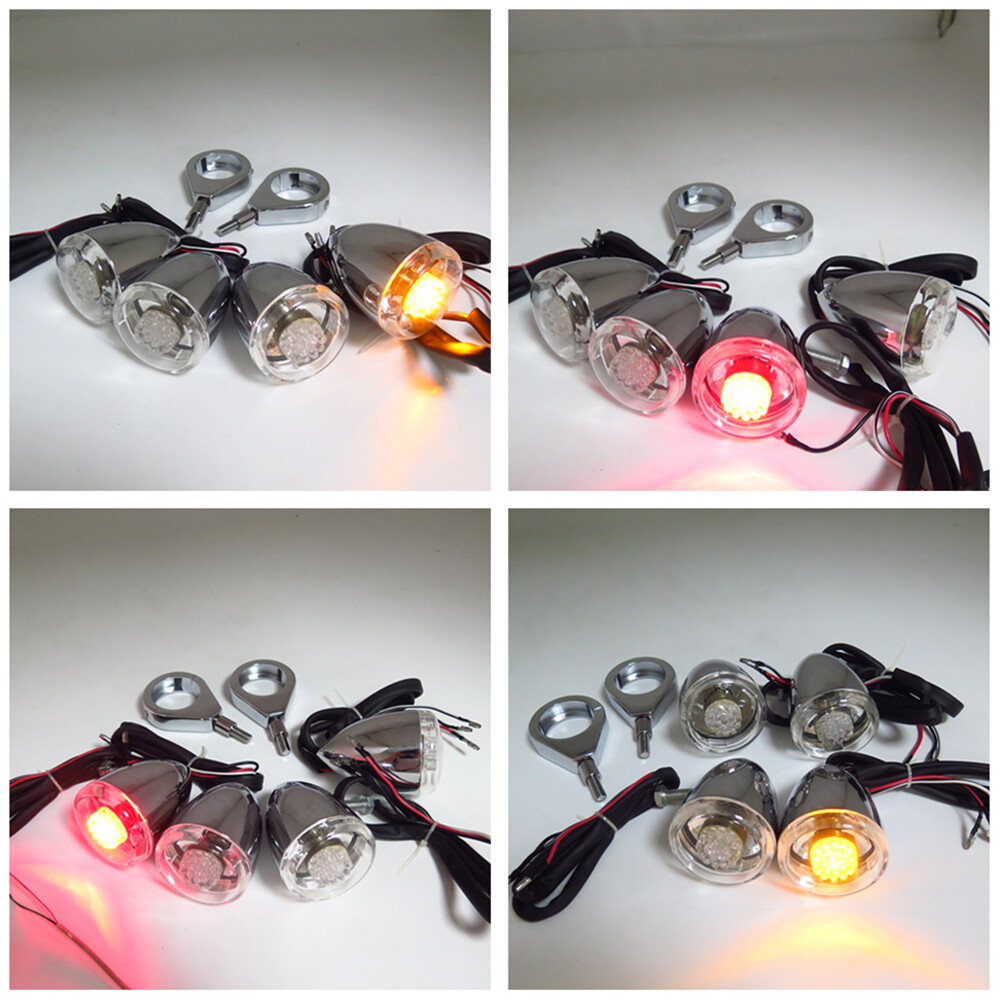 Motorcycle Turn Signals Kit For Harley Bullet Led 41Mm Clear Lens | eBay