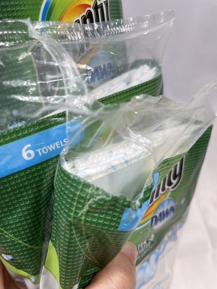 3 Packs BOUNTY DAWN WATER ACTIVATED DISPOSABLE DETERGENT TOWELS (6 PC ...