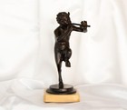 Bronze Figure Pan Mounted On Marble Base Greek God | eBay
