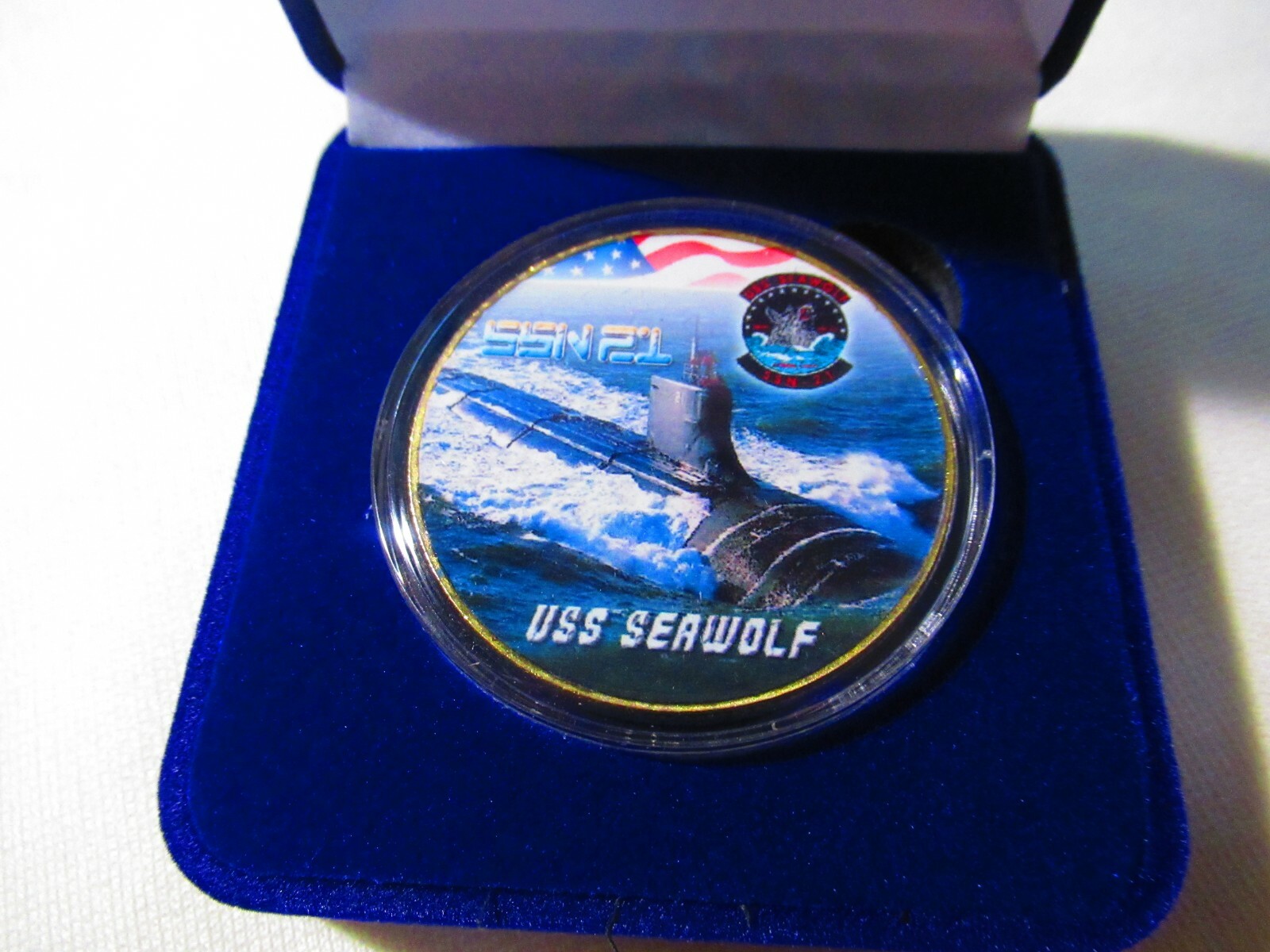 US NAVY SUBMARINE- USS SEAWOLF / SSN-21 Challenge Coin w/ Presentation ...