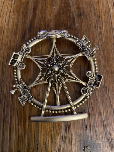 Vintage Ferris Wheel Antique Cars & Train Engines Gold Tone Brooch Pin ...