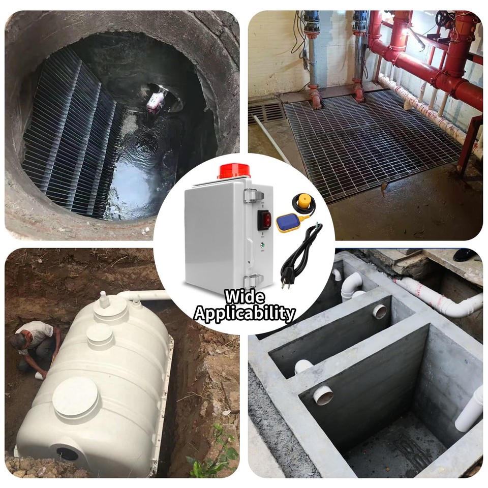 Septic Control Panel with Septic Alarm, Pump Circuit Breaker, 14 AWG ...