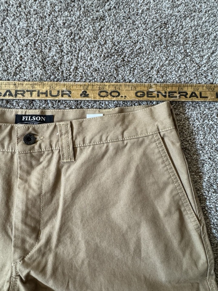 Filson Dry Tin Shorts Surplus Tan Khaki Shorts Cotton Size 34 | eBay