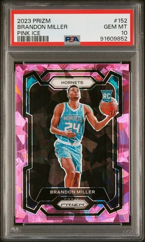 Brandon Miller 2023-24 Panini Prizm Pink Ice Prizm RC #152 PSA 10 GEM ...